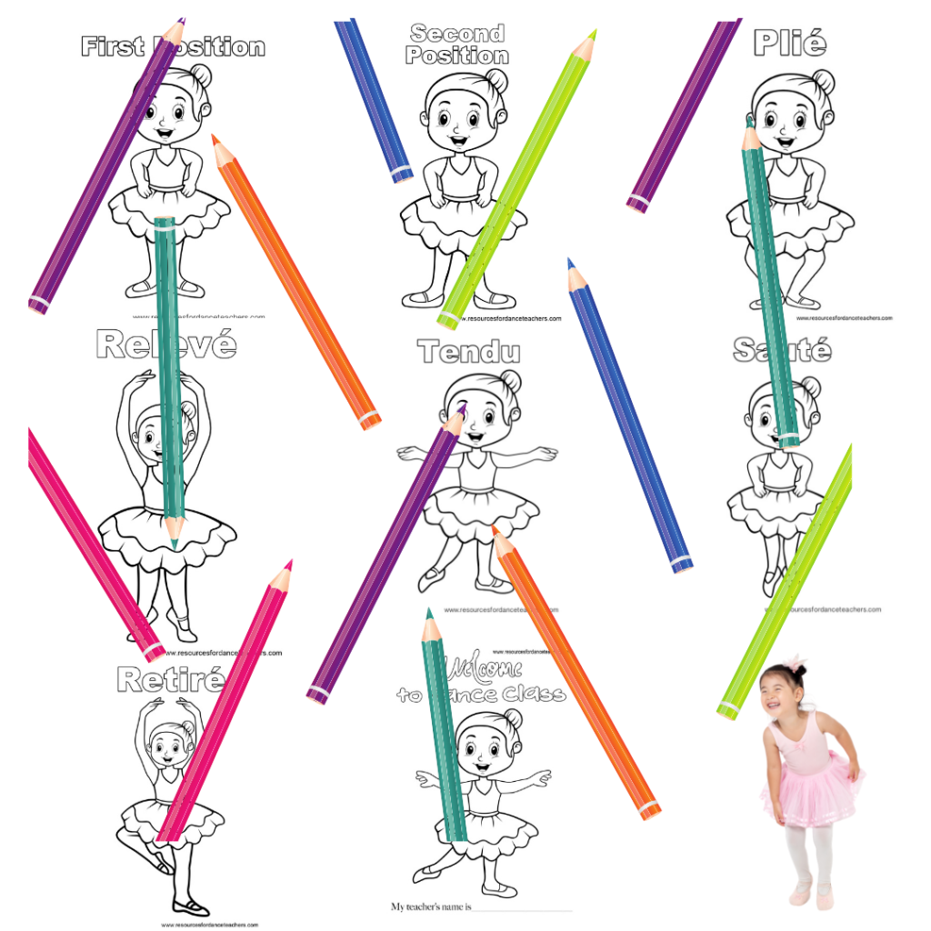 Preschool Dance colouring pages value pack - girls - Resources for ...