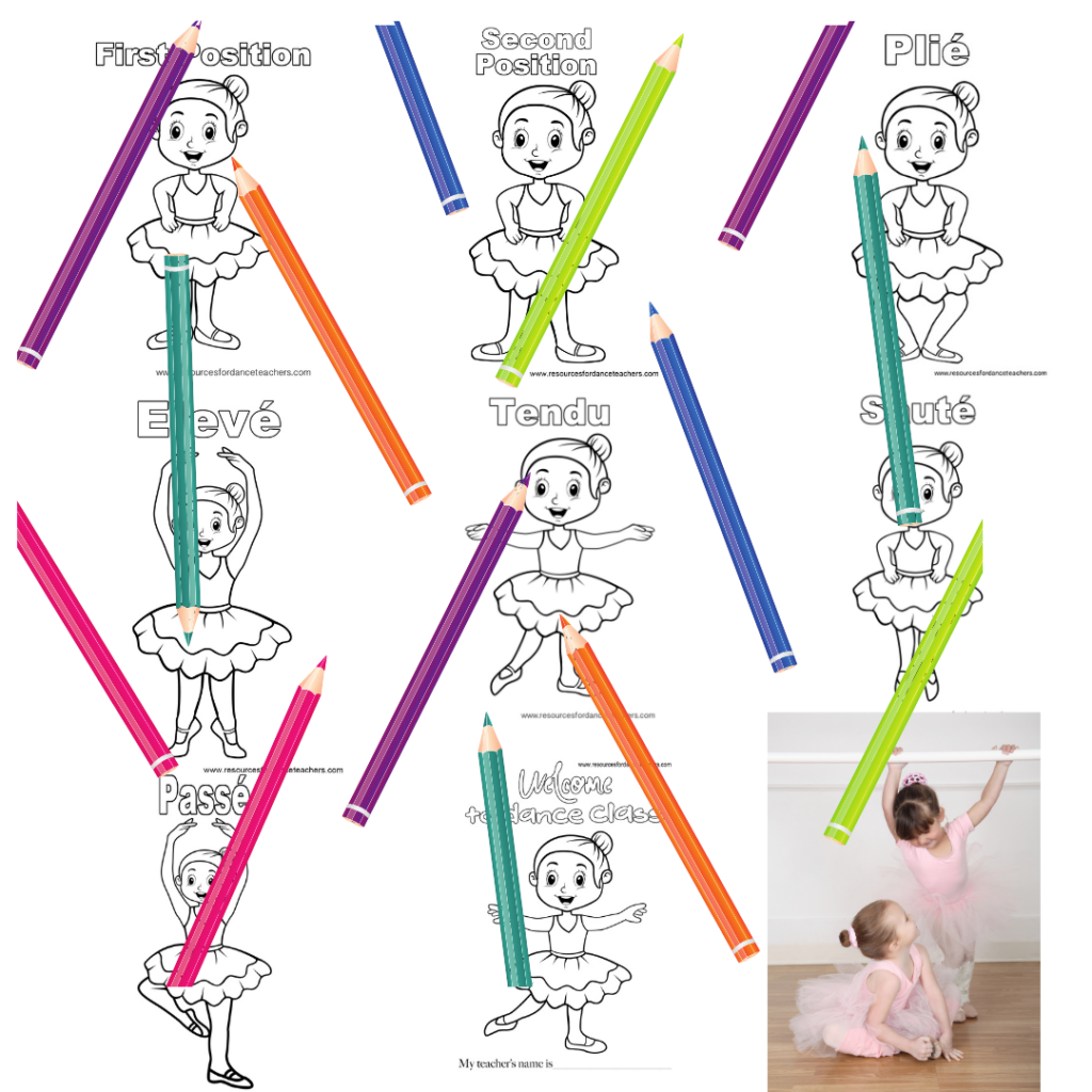 Preschool Dance colouring pages value pack - girls - Resources for ...