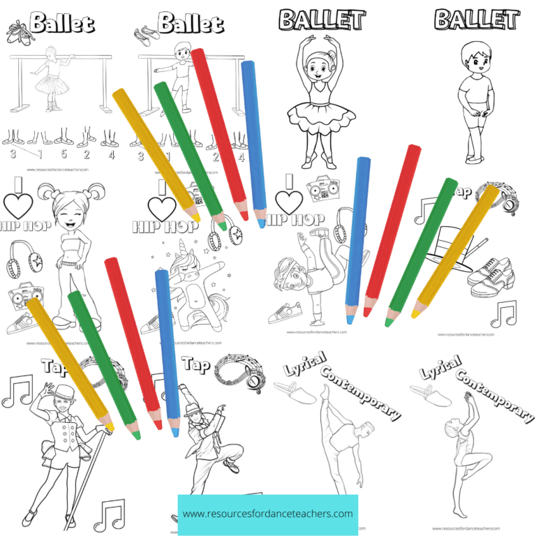 Dance styles coloring sheets - Resources for Dance Teachers