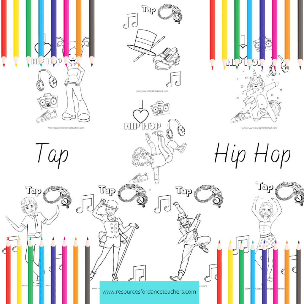 Dance styles coloring sheets - Resources for Dance Teachers