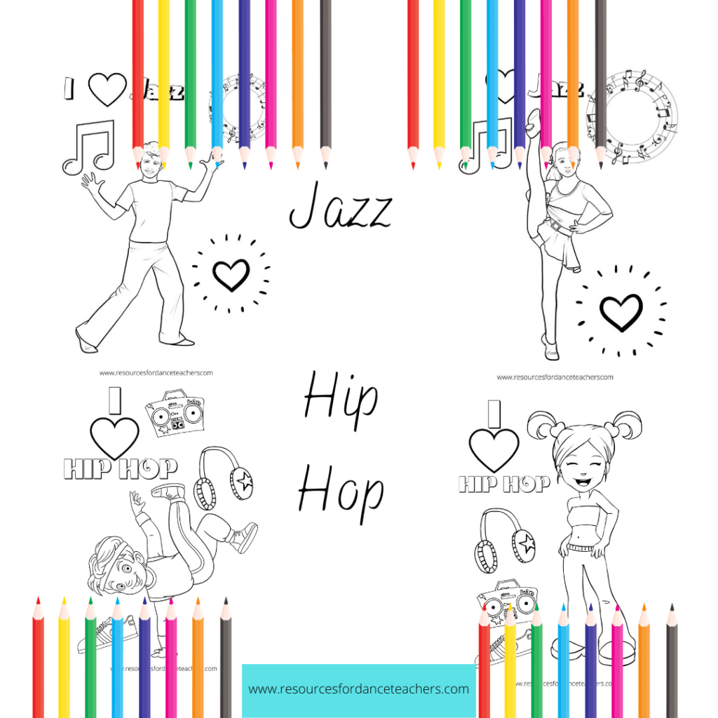 Dance styles coloring sheets - Resources for Dance Teachers