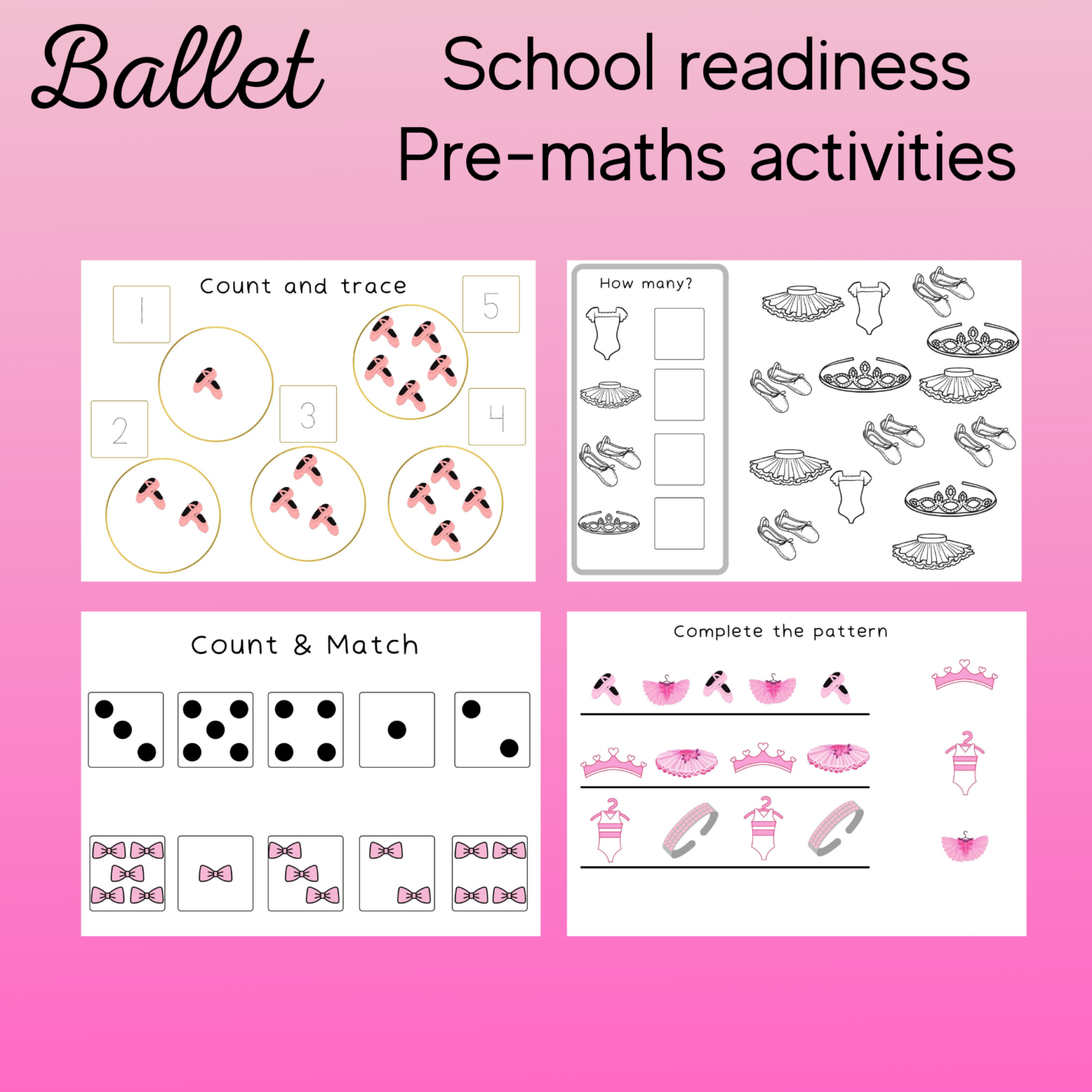 Brainy Ballerinas Preschool Ballet Activity Sheets - Resources for ...