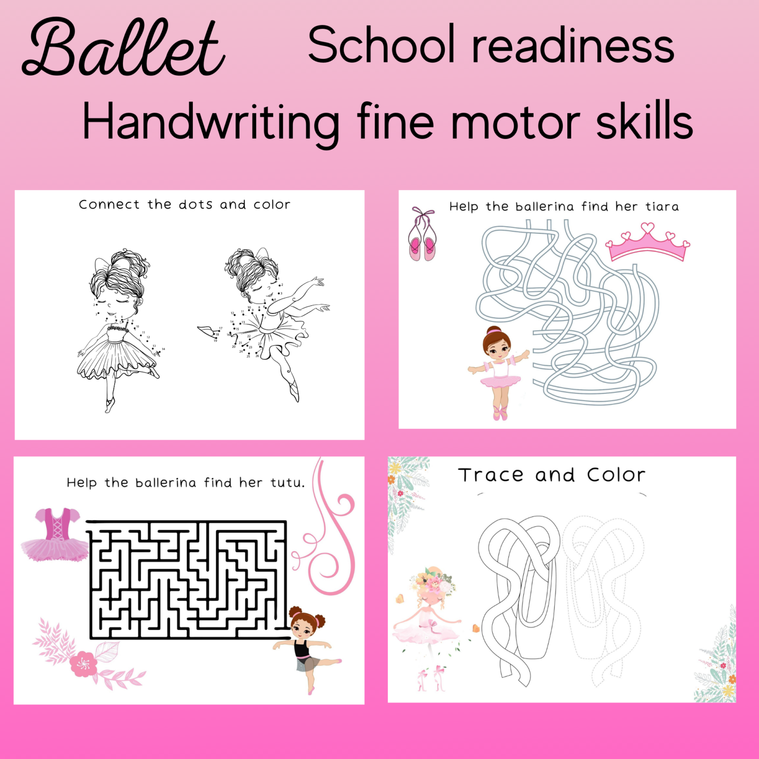 Brainy Ballerinas Preschool Ballet Activity Sheets - Resources for ...