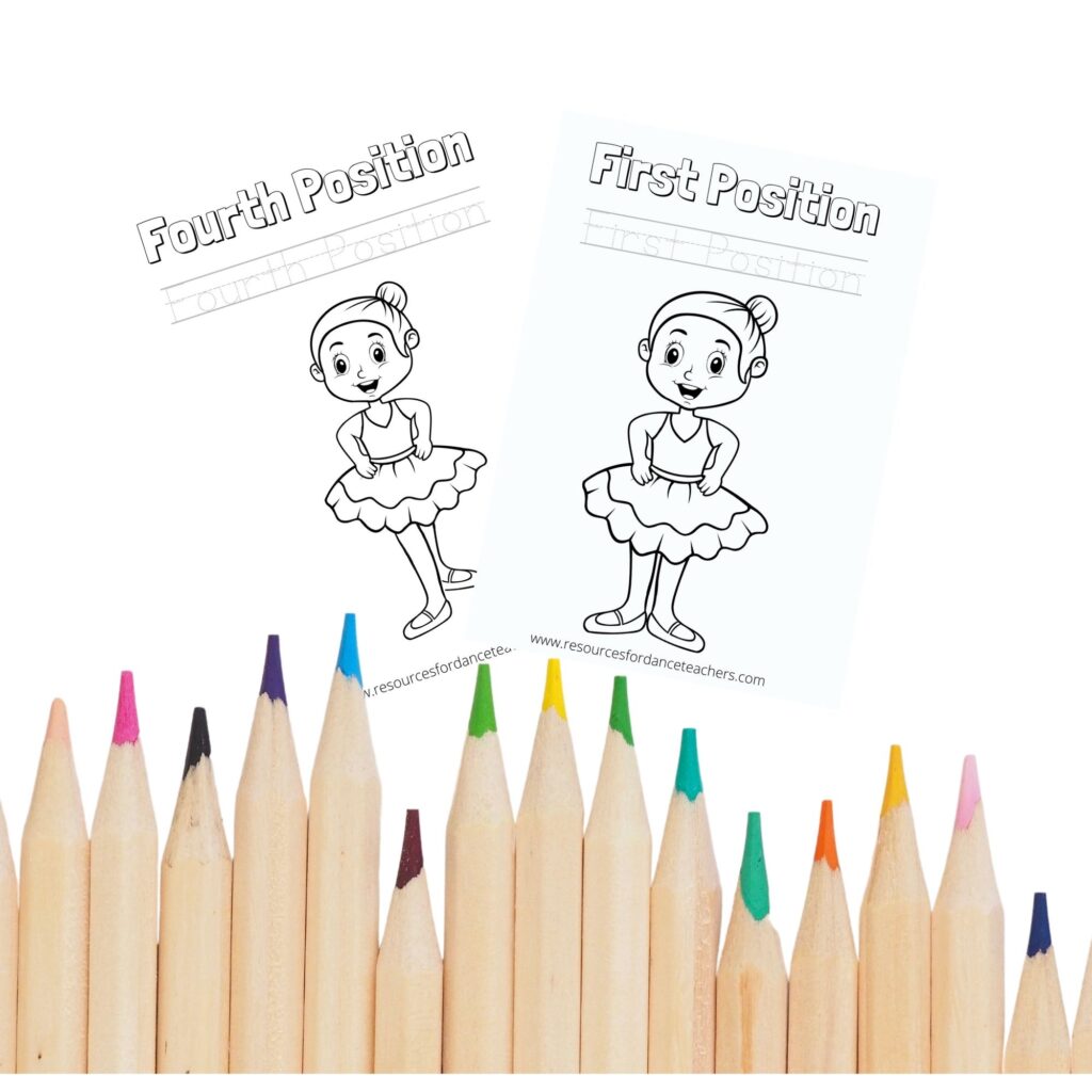 Girls ballet coloring pages - 5 positions - Resources for Dance Teachers