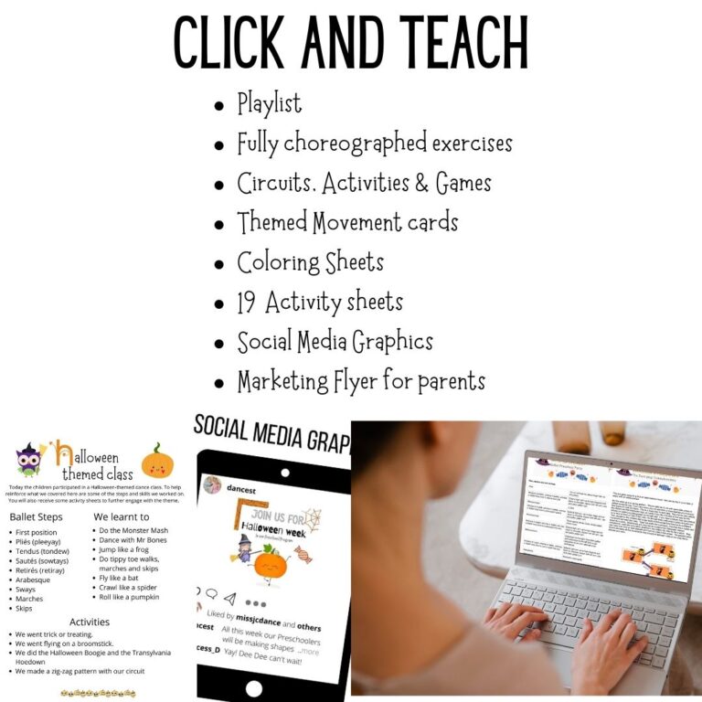 Halloween Preschool Dance Class Plan and Activity Pack - Resources for ...