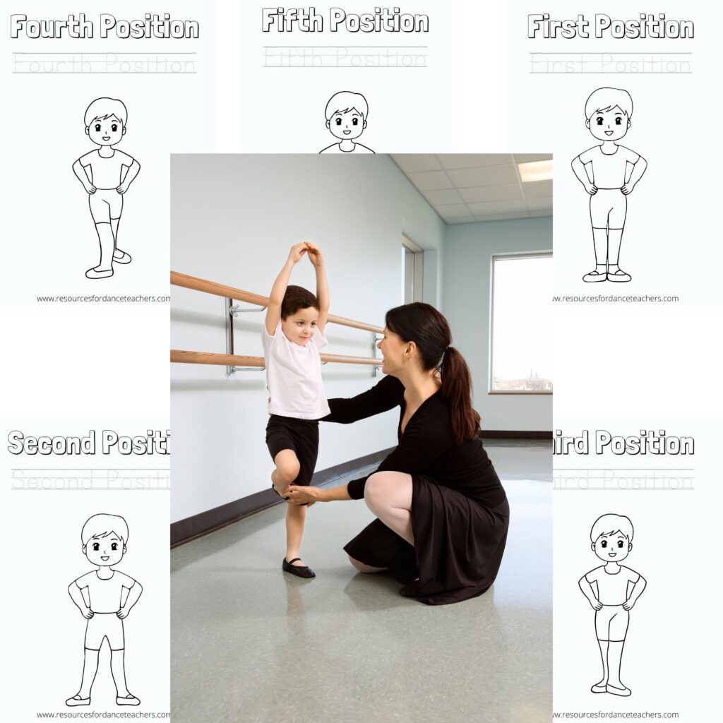 Boy's Ballet Coloring Pages - 5 positions - Resources for Dance Teachers