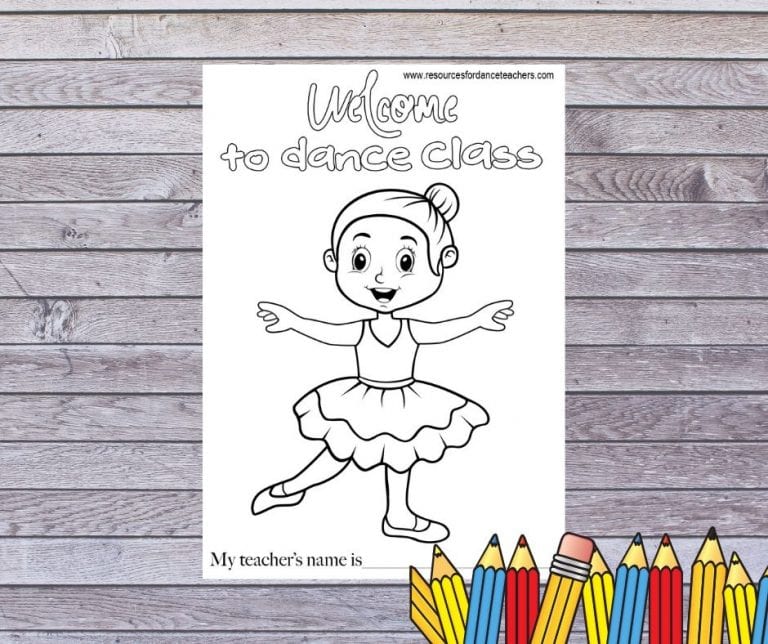 Back to Dance coloring page | Resources for Dance Teachers