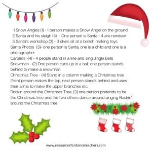 Christmas Dance Games and Activities | Resources for Dance Teachers