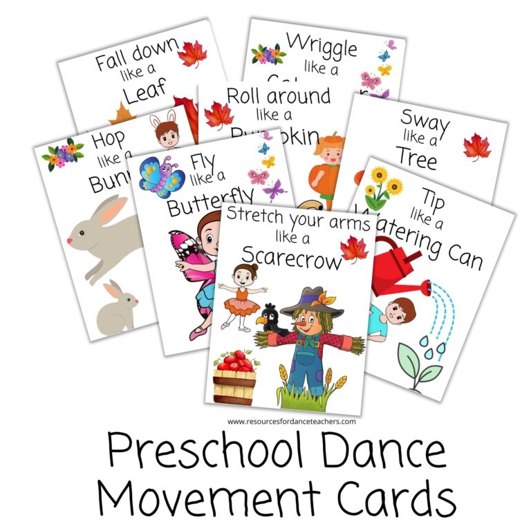 Free Preschool Dance Movement Cards - creative dance ideas and lesson ...